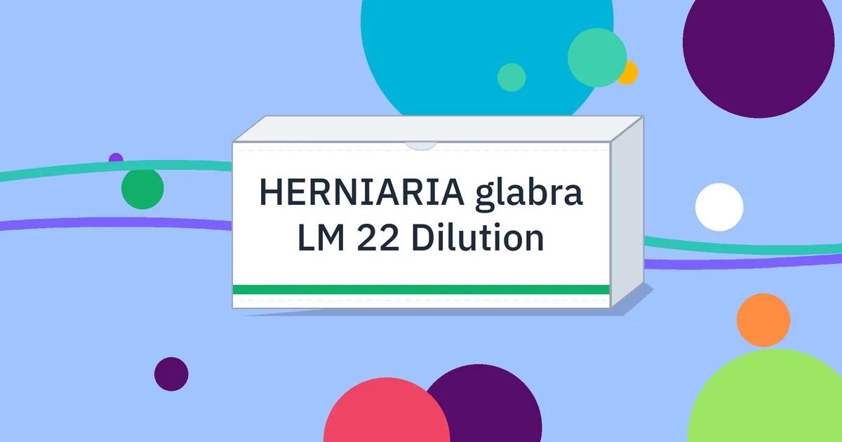 Symbolbild: Packung mit der Aufschrift HERNIARIA glabra LM 22 Dilution (PZN 13553137) – Verfügbarkeit und Bezug in Apotheken in Frankfurt am Main