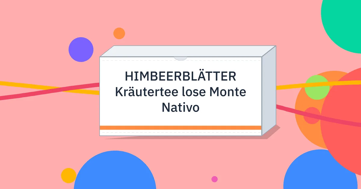 Symbolbild: Packung mit der Aufschrift HIMBEERBLÄTTER Kräutertee lose Monte Nativo (PZN 20349816) – Verfügbarkeit und Bezug in Apotheken in Frankfurt am Main