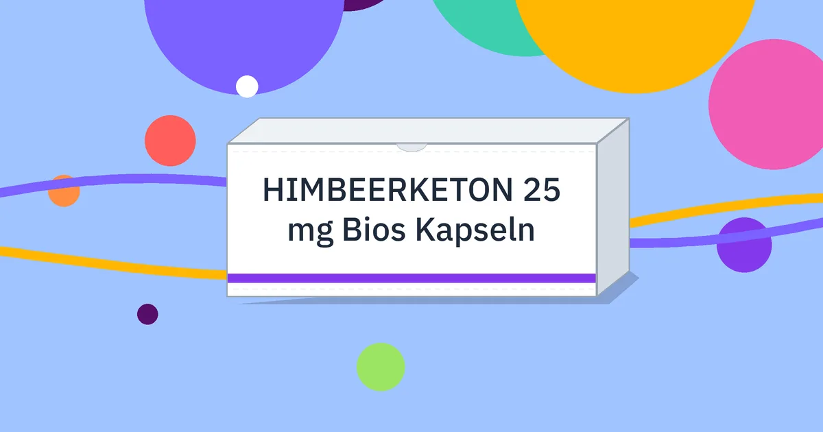 Symbolbild: Packung mit der Aufschrift HIMBEERKETON 25 mg Bios Kapseln (PZN 11075432) – Verfügbarkeit und Bezug in Apotheken in Frankfurt am Main