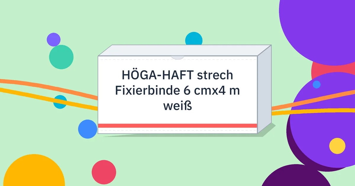 Symbolbild: Packung mit der Aufschrift HÖGA-HAFT strech Fixierbinde 6 cmx4 m weiß (PZN 20029744) – Verfügbarkeit und Bezug in Apotheken in Frankfurt am Main