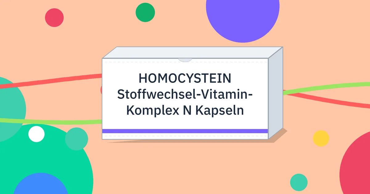 Symbolbild: Packung mit der Aufschrift HOMOCYSTEIN Stoffwechsel-Vitamin-Komplex N Kapseln (PZN 12569082) – Verfügbarkeit und Bezug in Apotheken in Frankfurt am Main