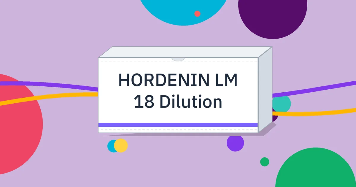 Symbolbild: Packung mit der Aufschrift HORDENIN LM 18 Dilution (PZN 13555449) – Verfügbarkeit und Bezug in Apotheken in Frankfurt am Main