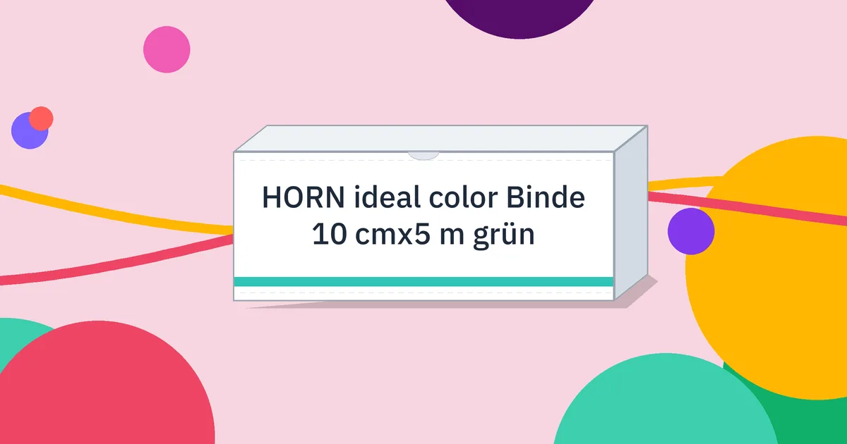 Symbolbild: Packung mit der Aufschrift HORN ideal color Binde 10 cmx5 m grün (PZN 04565503) – Verfügbarkeit und Bezug in Apotheken in Frankfurt am Main