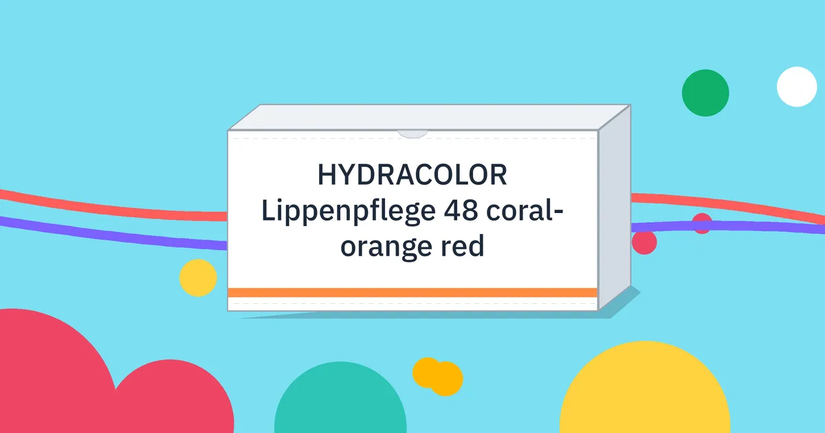 Symbolbild: Packung mit der Aufschrift HYDRACOLOR Lippenpflege 48 coral-orange red (PZN 13862654) – Verfügbarkeit und Bezug in Apotheken in Frankfurt am Main
