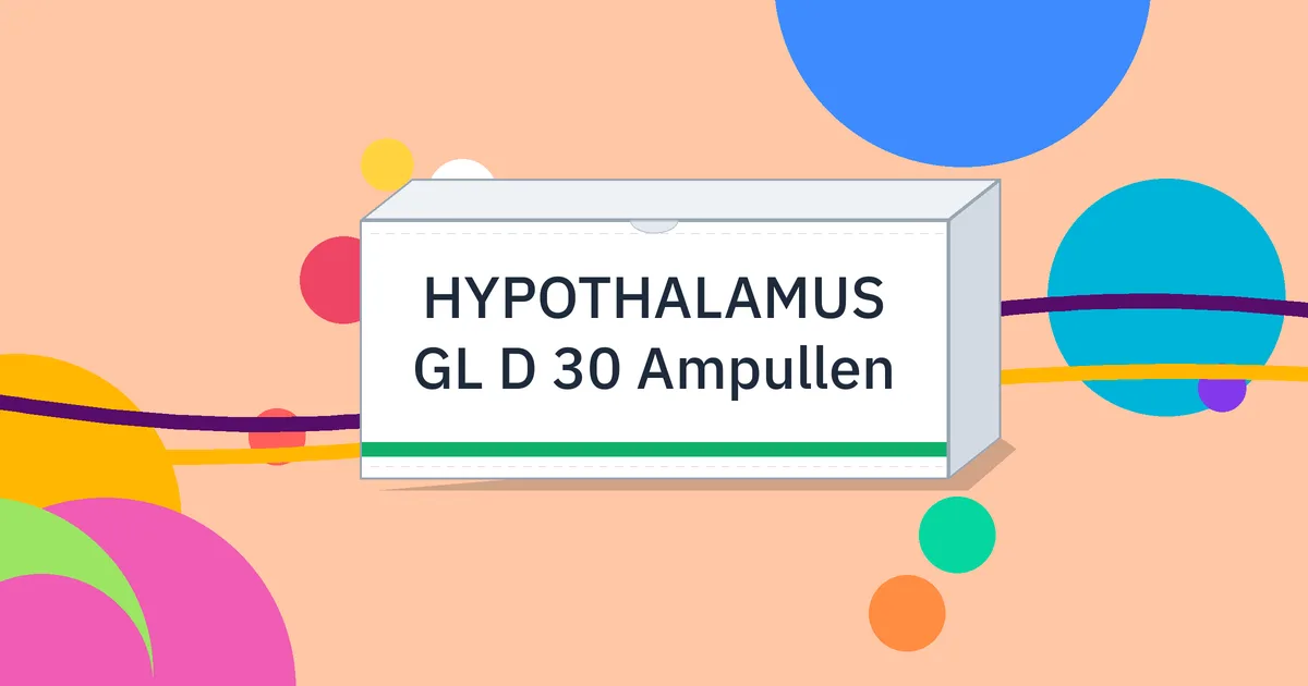 Symbolbild: Packung mit der Aufschrift HYPOTHALAMUS GL D 30 Ampullen (PZN 03356447) – Verfügbarkeit und Bezug in Apotheken in Frankfurt am Main