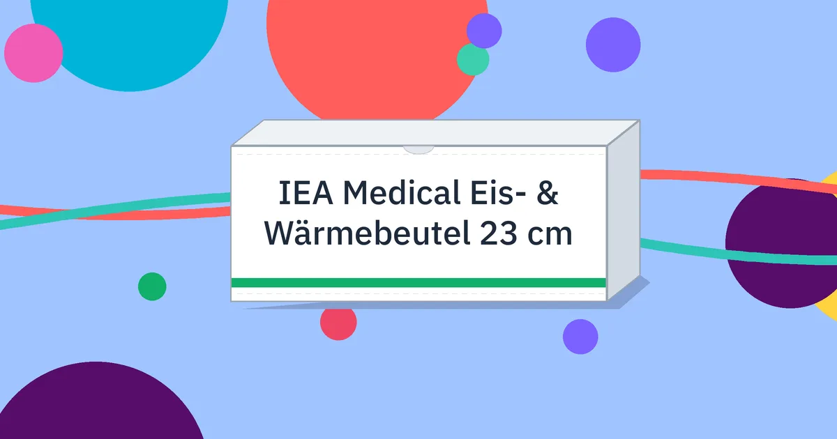 Symbolbild: Packung mit der Aufschrift IEA Medical Eis- & Wärmebeutel 23 cm (PZN 18785651) – Verfügbarkeit und Bezug in Apotheken in Frankfurt am Main