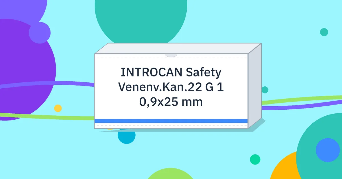 Symbolbild: Packung mit der Aufschrift INTROCAN Safety Venenv.Kan.22 G 1 0,9x25 mm (PZN 19527230) – Verfügbarkeit und Bezug in Apotheken in Frankfurt am Main