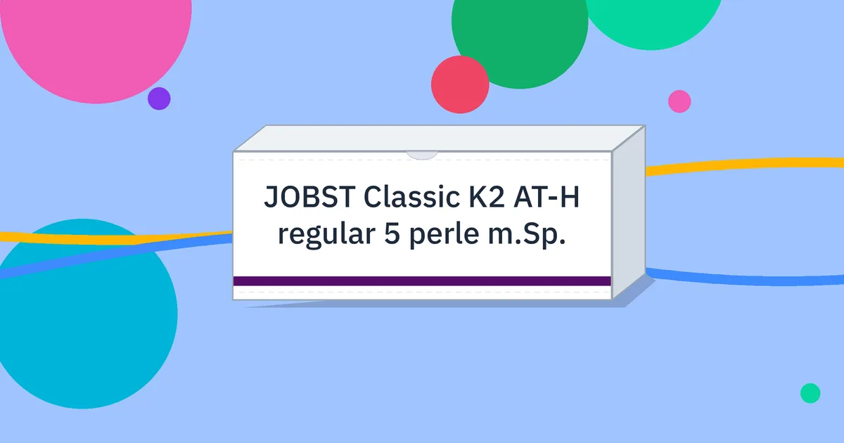 Symbolbild: Packung mit der Aufschrift JOBST Classic K2 AT-H regular 5 perle m.Sp. (PZN 13068695) – Verfügbarkeit und Bezug in Apotheken in Frankfurt am Main