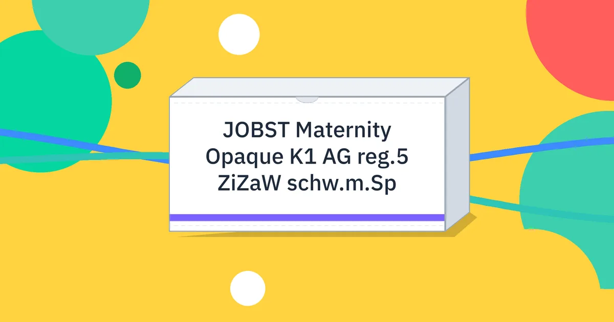 Symbolbild: Packung mit der Aufschrift JOBST Maternity Opaque K1 AG reg.5 ZiZaW schw.m.Sp (PZN 15852476) – Verfügbarkeit und Bezug in Apotheken in Frankfurt am Main