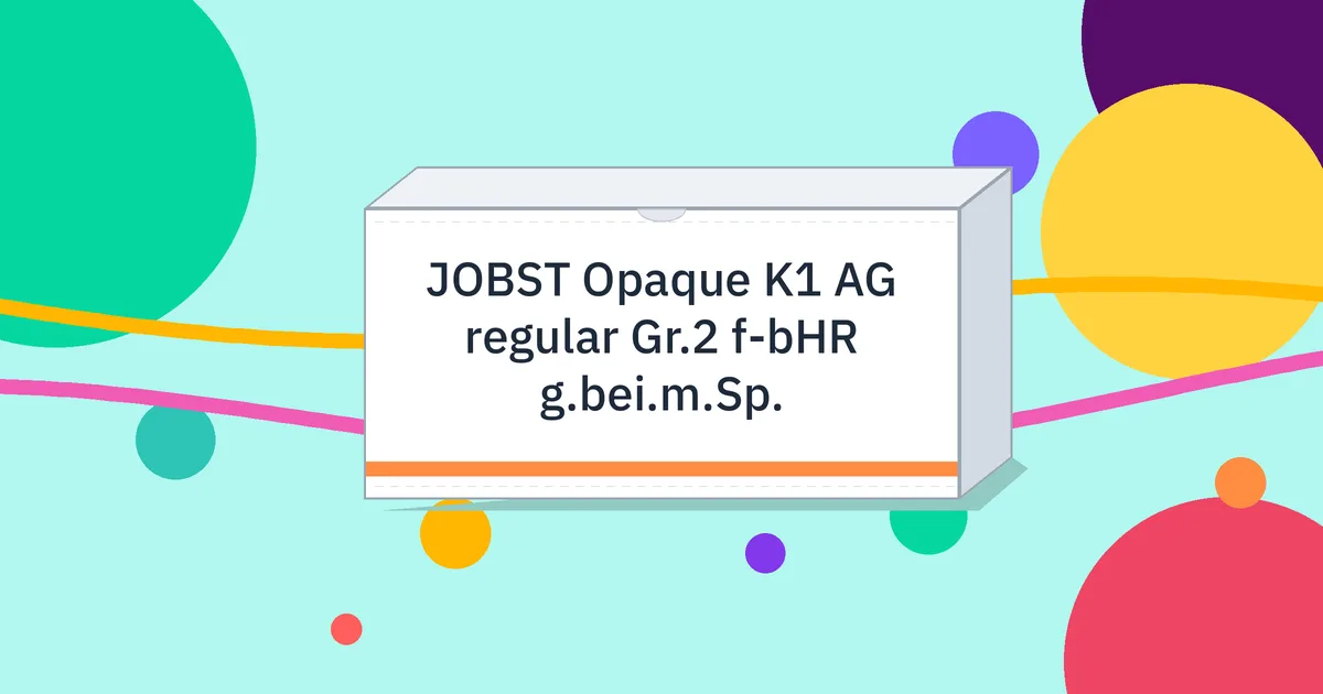 Symbolbild: Packung mit der Aufschrift JOBST Opaque K1 AG regular Gr.2 f-bHR g.bei.m.Sp. (PZN 16265203) – Verfügbarkeit und Bezug in Apotheken in Frankfurt am Main
