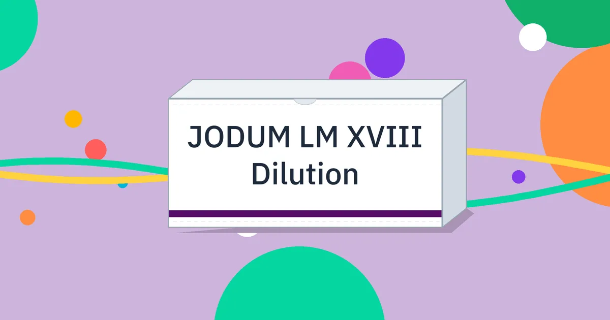 Symbolbild: Packung mit der Aufschrift JODUM LM XVIII Dilution (PZN 04495369) – Verfügbarkeit und Bezug in Apotheken in Frankfurt am Main