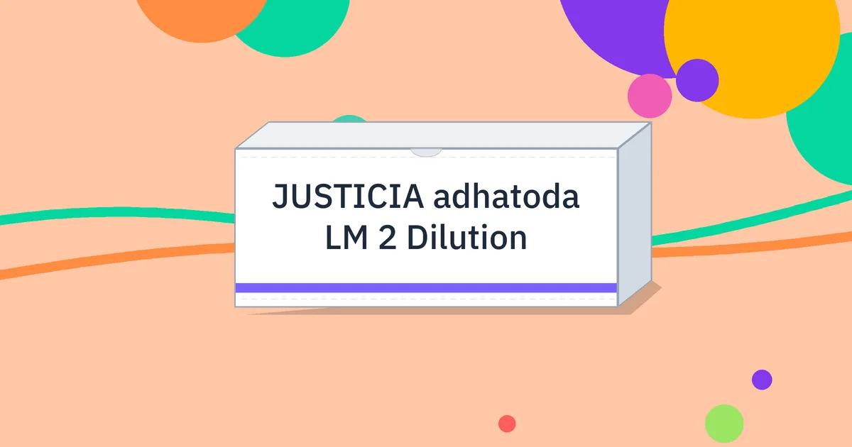 Symbolbild: Packung mit der Aufschrift JUSTICIA adhatoda LM 2 Dilution (PZN 13565436) – Verfügbarkeit und Bezug in Apotheken in Frankfurt am Main