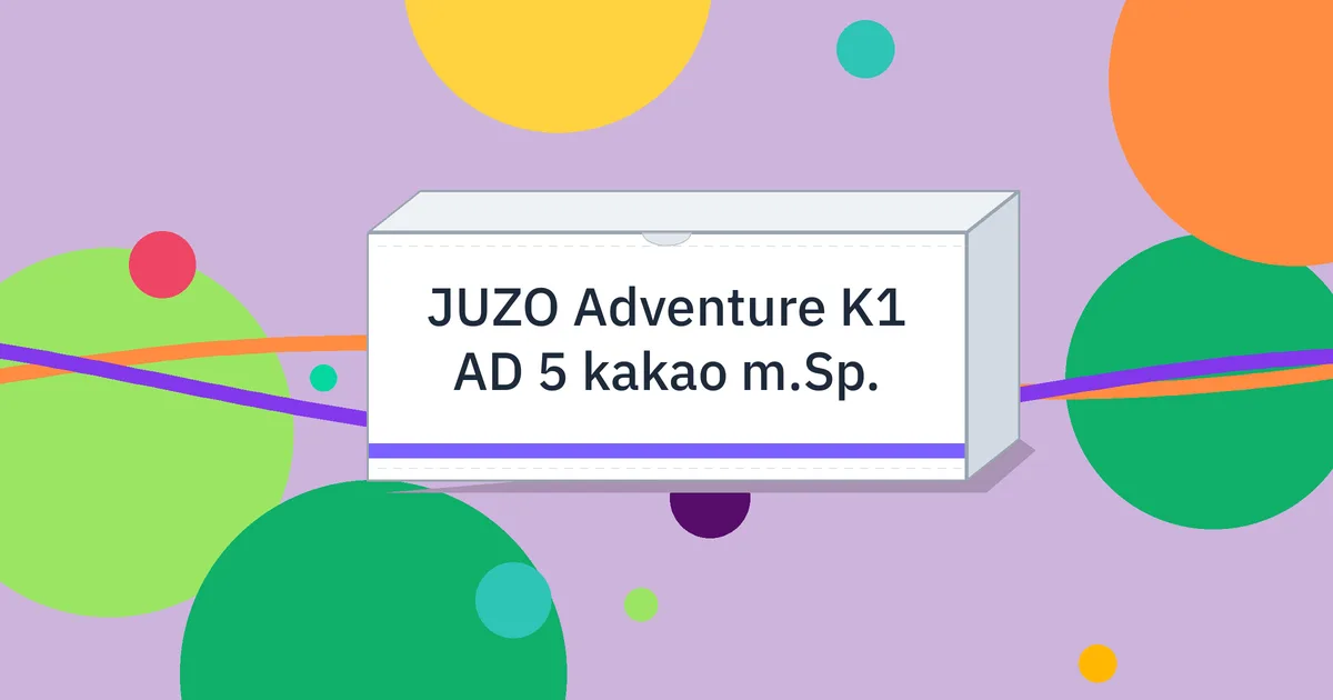Symbolbild: Packung mit der Aufschrift JUZO Adventure K1 AD 5 kakao m.Sp. (PZN 14971718) – Verfügbarkeit und Bezug in Apotheken in Frankfurt am Main