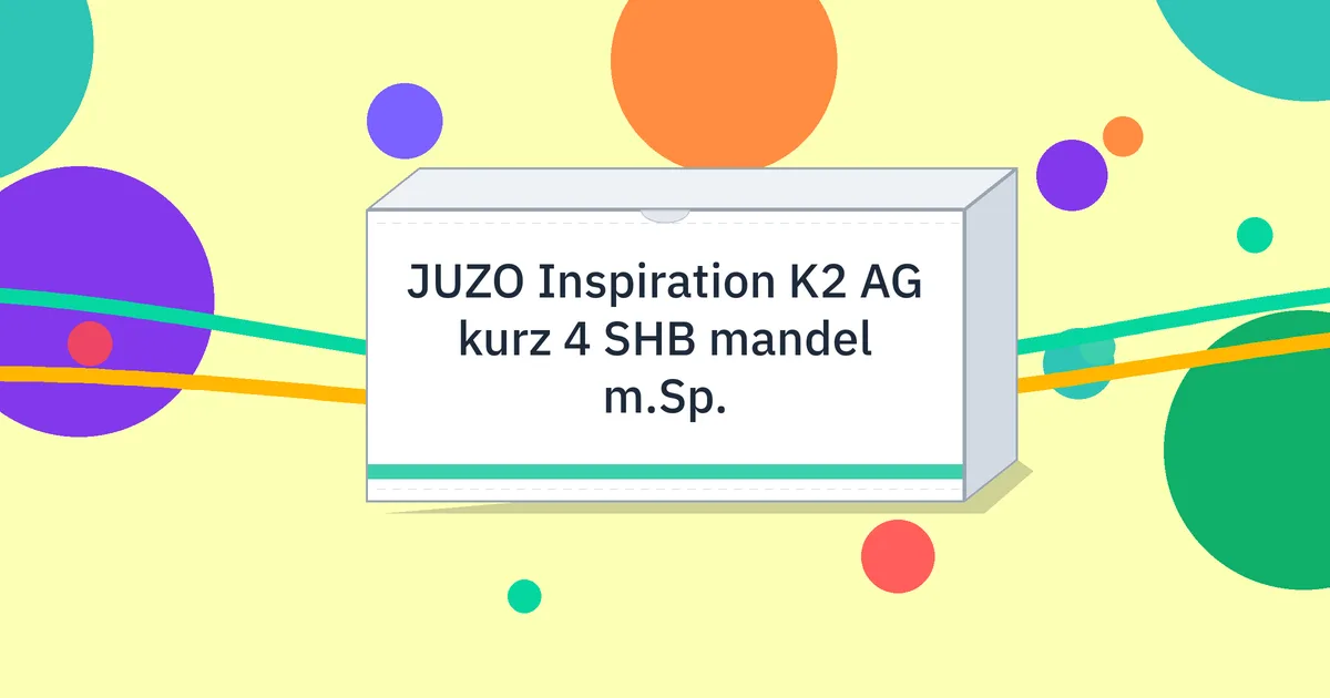 Symbolbild: Packung mit der Aufschrift JUZO Inspiration K2 AG kurz 4 SHB mandel m.Sp. (PZN 14922341) – Verfügbarkeit und Bezug in Apotheken in Frankfurt am Main