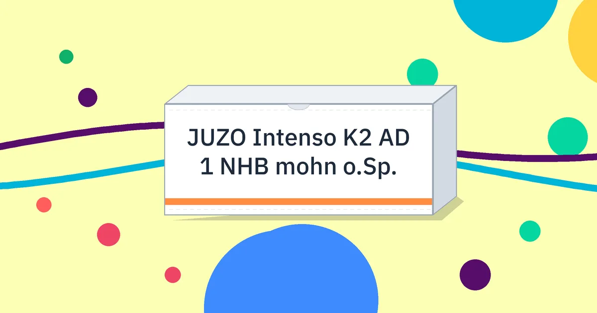 Symbolbild: Packung mit der Aufschrift JUZO Intenso K2 AD 1 NHB mohn o.Sp. (PZN 18620536) – Verfügbarkeit und Bezug in Apotheken in Frankfurt am Main