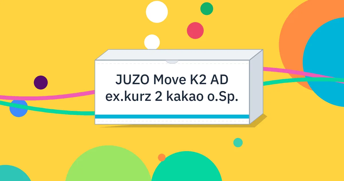 Symbolbild: Packung mit der Aufschrift JUZO Move K2 AD ex.kurz 2 kakao o.Sp. (PZN 18542291) – Verfügbarkeit und Bezug in Apotheken in Frankfurt am Main