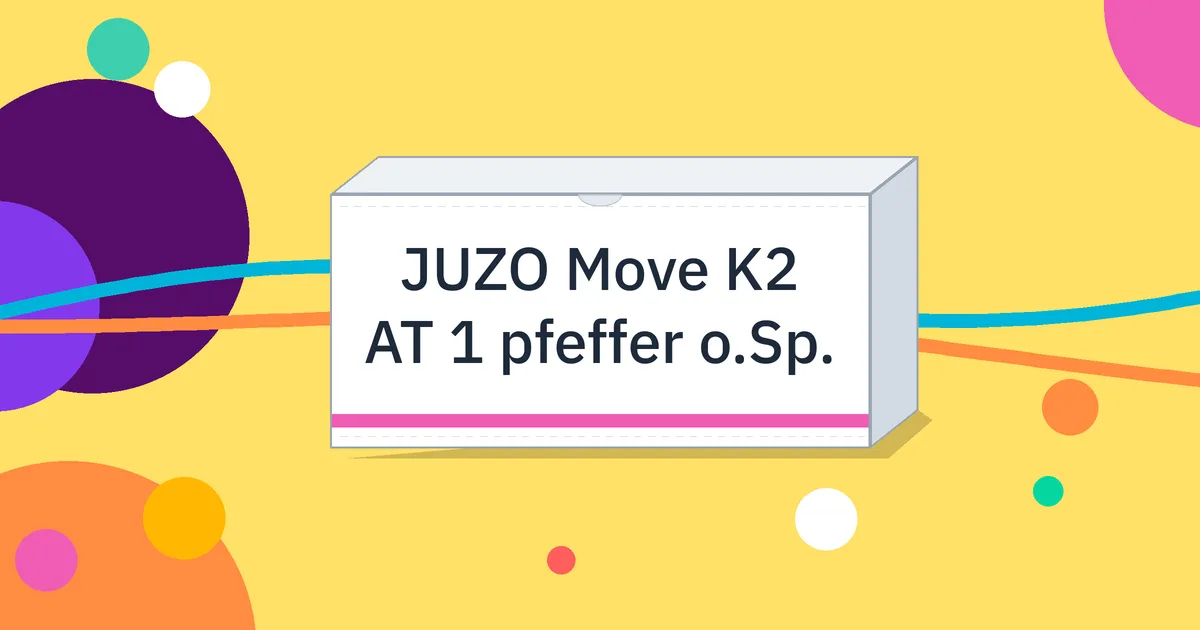 Symbolbild: Packung mit der Aufschrift JUZO Move K2 AT 1 pfeffer o.Sp. (PZN 20669018) – Verfügbarkeit und Bezug in Apotheken in Frankfurt am Main