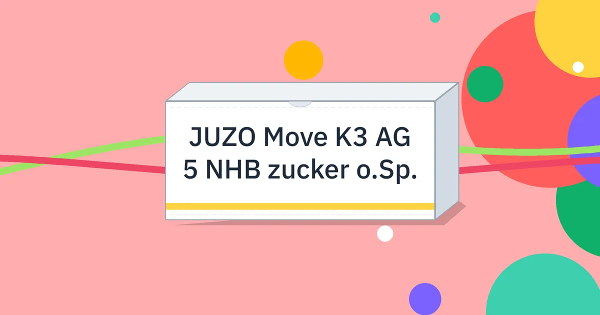 Symbolbild: Packung mit der Aufschrift JUZO Move K3 AG 5 NHB zucker o.Sp. (PZN 18577125) – Verfügbarkeit und Bezug in Apotheken in Frankfurt am Main