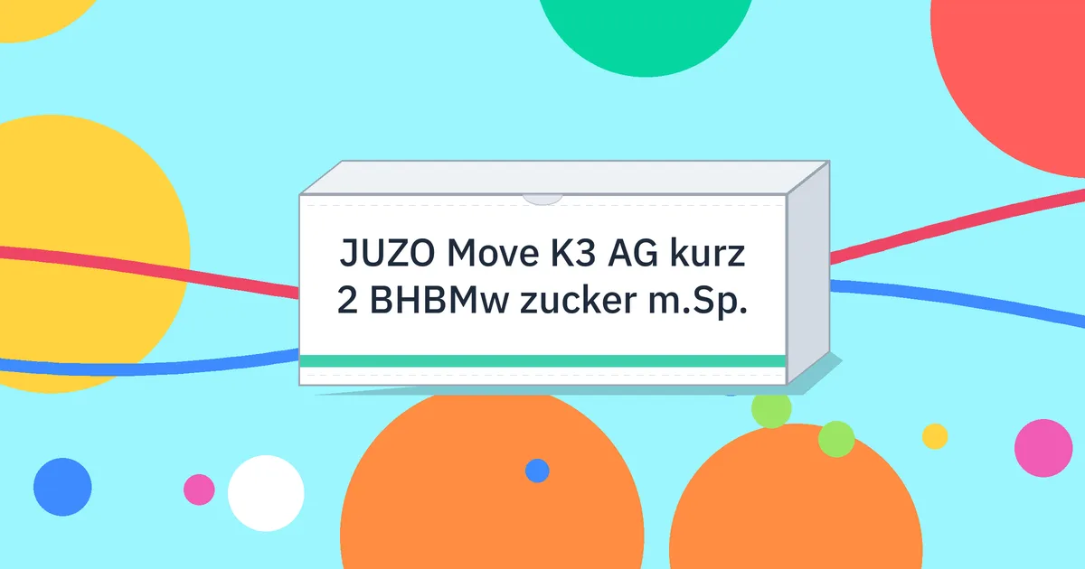 Symbolbild: Packung mit der Aufschrift JUZO Move K3 AG kurz 2 BHBMw zucker m.Sp. (PZN 18580156) – Verfügbarkeit und Bezug in Apotheken in Frankfurt am Main