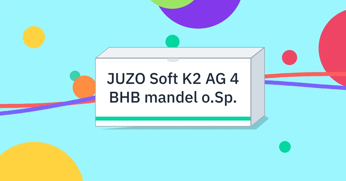 Symbolbild: Packung mit der Aufschrift JUZO Soft K2 AG 4 BHB mandel o.Sp. (PZN 14825678) – Verfügbarkeit und Bezug in Apotheken in Frankfurt am Main