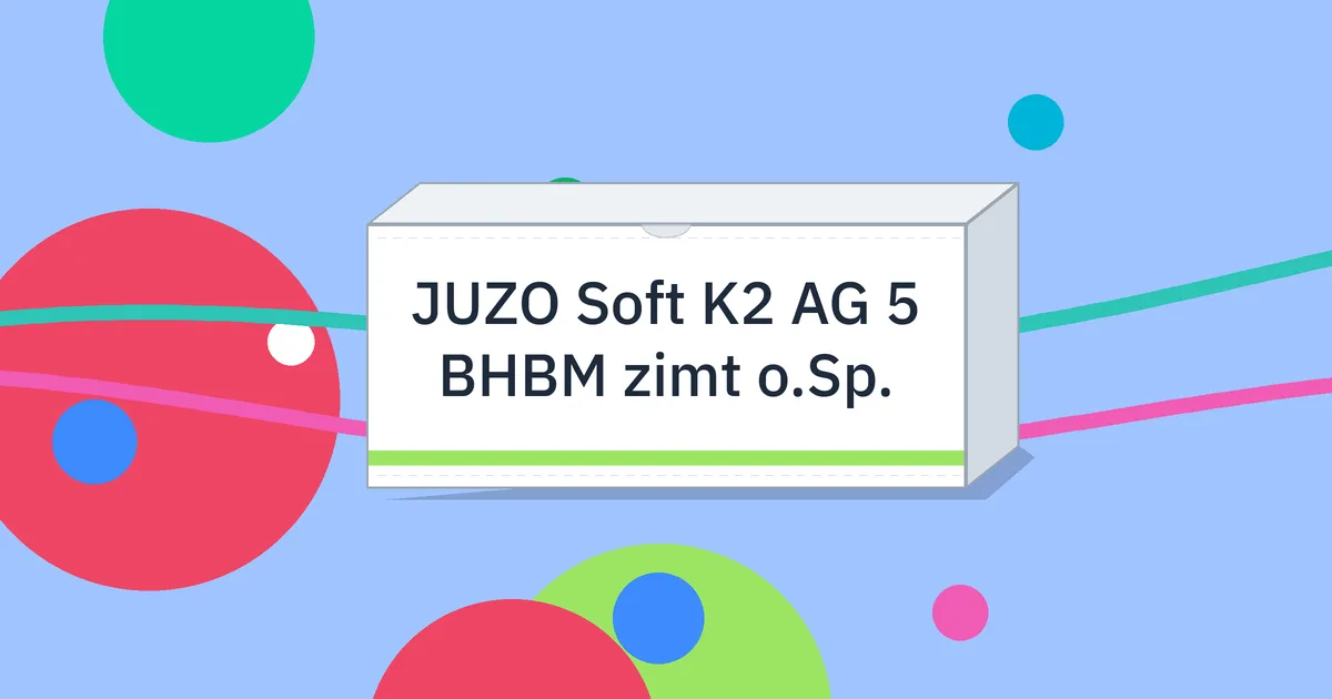 Symbolbild: Packung mit der Aufschrift JUZO Soft K2 AG 5 BHBM zimt o.Sp. (PZN 14860858) – Verfügbarkeit und Bezug in Apotheken in Frankfurt am Main