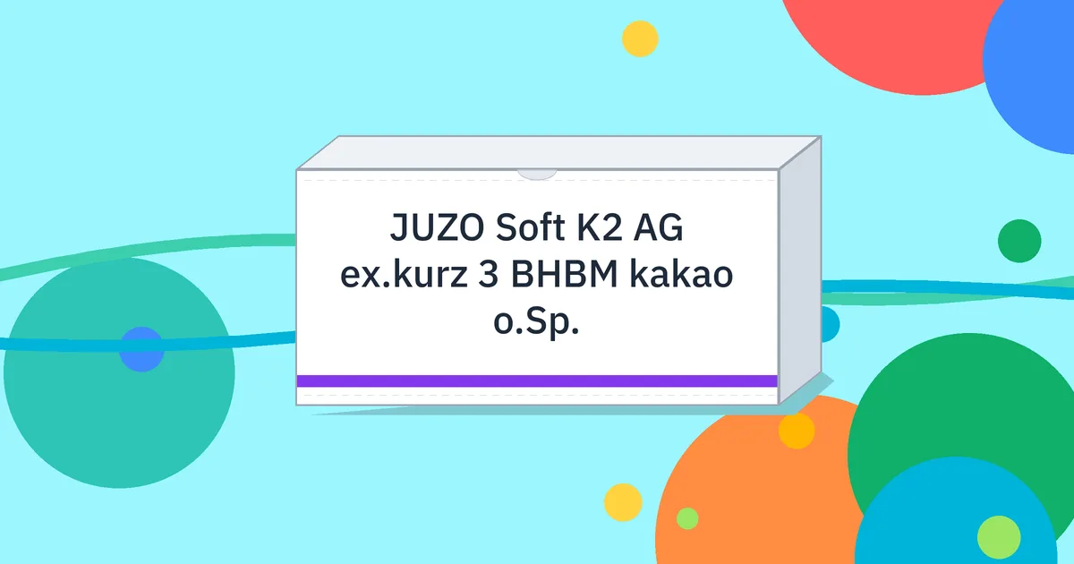 Symbolbild: Packung mit der Aufschrift JUZO Soft K2 AG ex.kurz 3 BHBM kakao o.Sp. (PZN 14862550) – Verfügbarkeit und Bezug in Apotheken in Frankfurt am Main