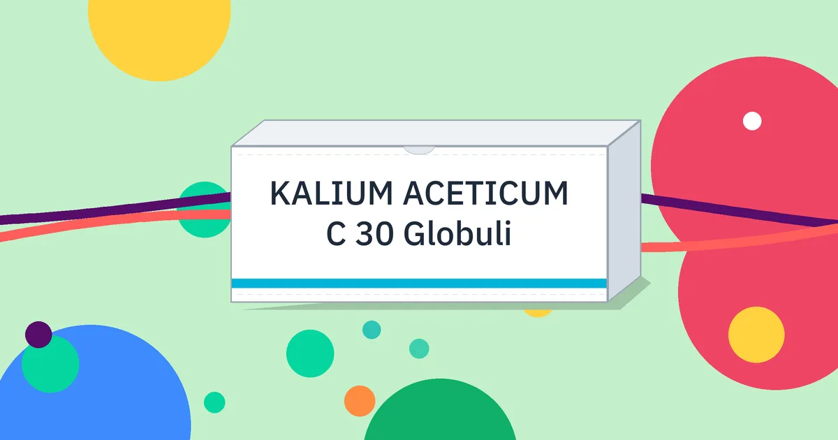 Symbolbild: Packung mit der Aufschrift KALIUM ACETICUM C 30 Globuli (PZN 16691756) – Verfügbarkeit und Bezug in Apotheken in Frankfurt am Main