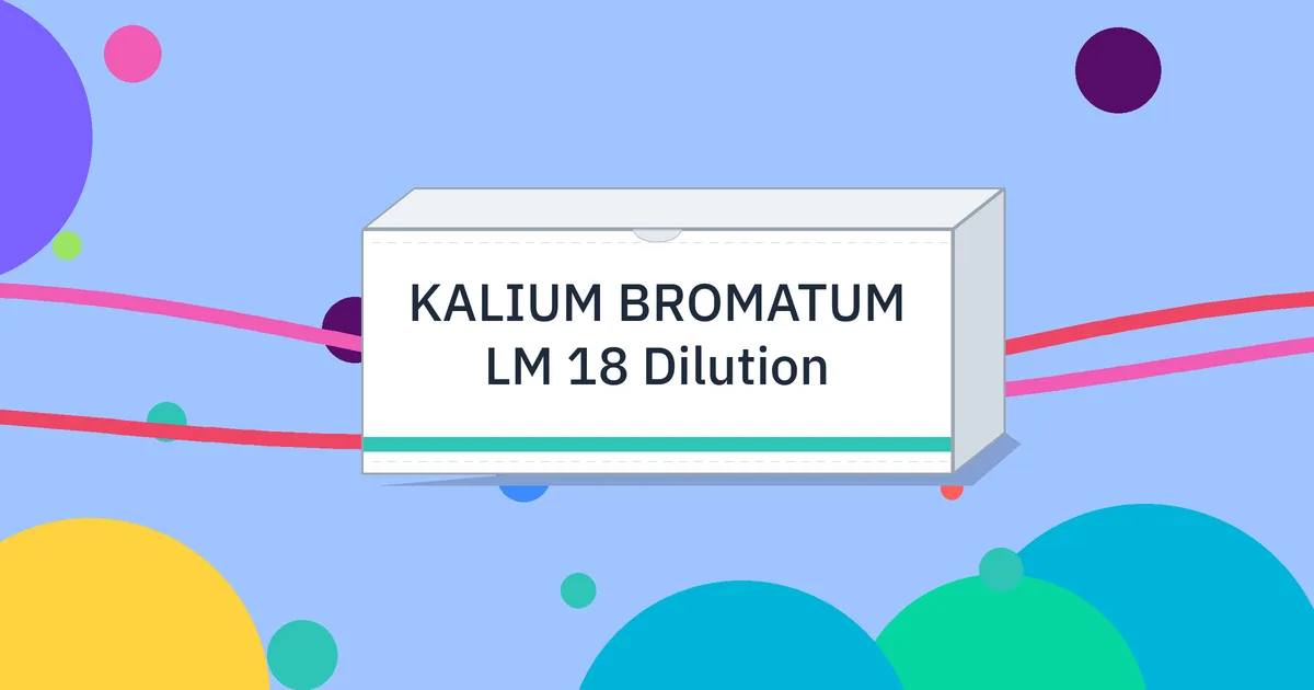 Symbolbild: Packung mit der Aufschrift KALIUM BROMATUM LM 18 Dilution (PZN 07540685) – Verfügbarkeit und Bezug in Apotheken in Frankfurt am Main