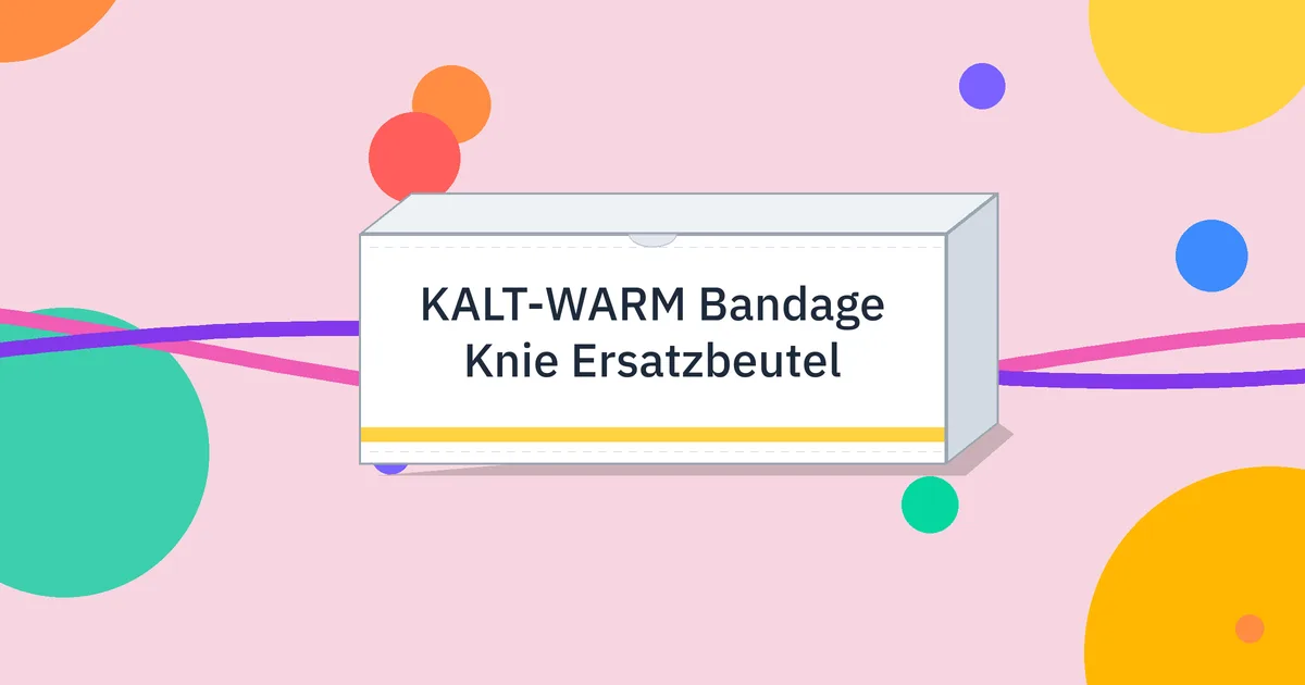 Symbolbild: Packung mit der Aufschrift KALT-WARM Bandage Knie Ersatzbeutel (PZN 06799139) – Verfügbarkeit und Bezug in Apotheken in Frankfurt am Main