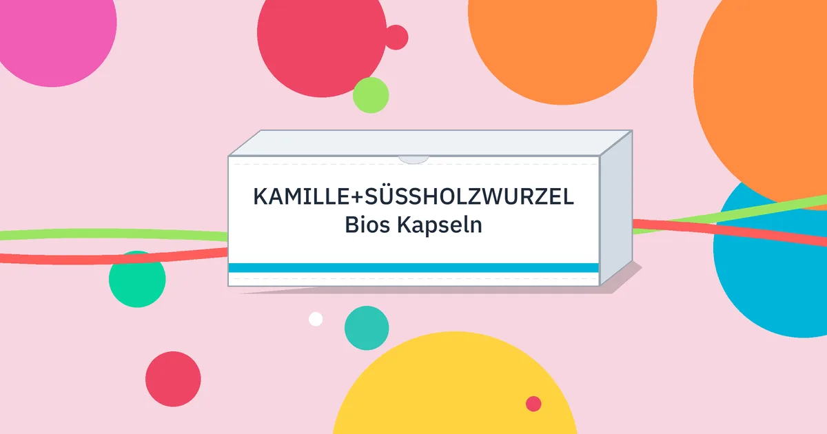 Symbolbild: Packung mit der Aufschrift KAMILLE+SÜSSHOLZWURZEL Bios Kapseln (PZN 05897549) – Verfügbarkeit und Bezug in Apotheken in Frankfurt am Main