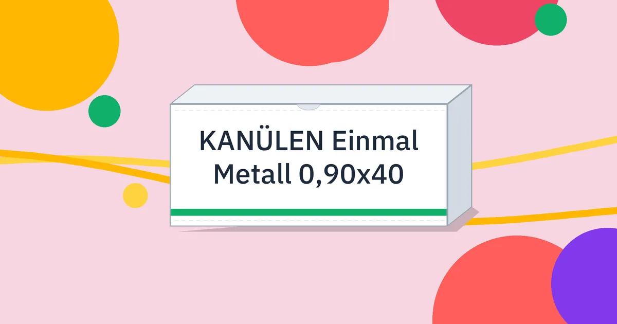 Symbolbild: Packung mit der Aufschrift KANÜLEN Einmal Metall 0,90x40 (PZN 01729269) – Verfügbarkeit und Bezug in Apotheken in Frankfurt am Main