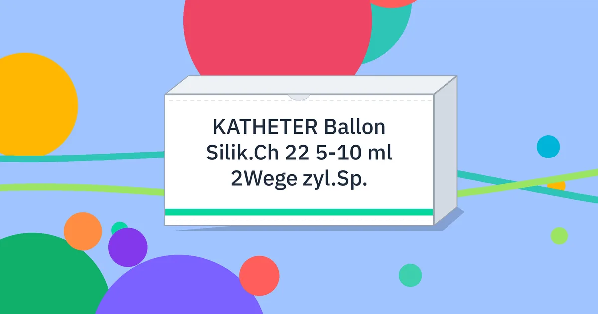 Symbolbild: Packung mit der Aufschrift KATHETER Ballon Silik.Ch 22 5-10 ml 2Wege zyl.Sp. (PZN 04788700) – Verfügbarkeit und Bezug in Apotheken in Frankfurt am Main
