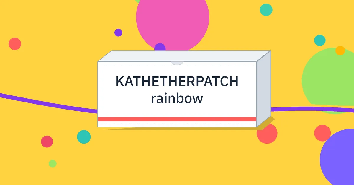 Symbolbild: Packung mit der Aufschrift KATHETHERPATCH rainbow (PZN 19867078) – Verfügbarkeit und Bezug in Apotheken in Frankfurt am Main