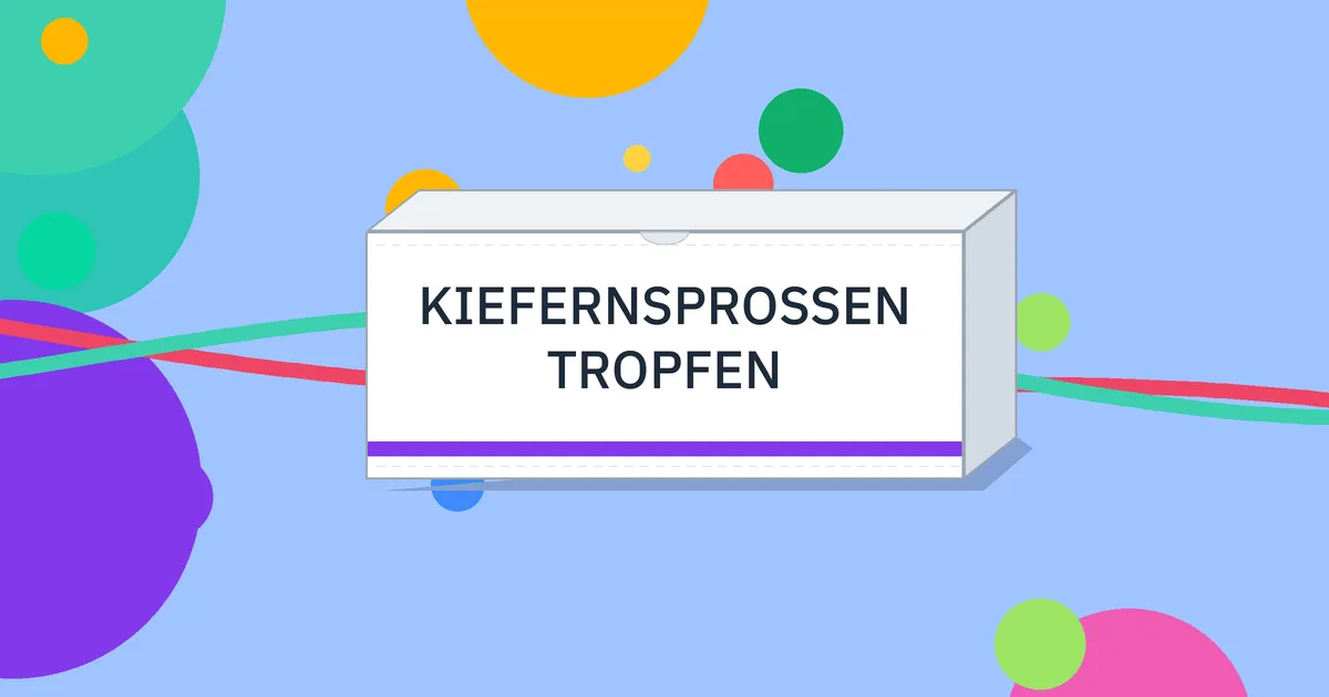 Symbolbild: Packung mit der Aufschrift KIEFERNSPROSSEN TROPFEN (PZN 14282321) – Verfügbarkeit und Bezug in Apotheken in Frankfurt am Main