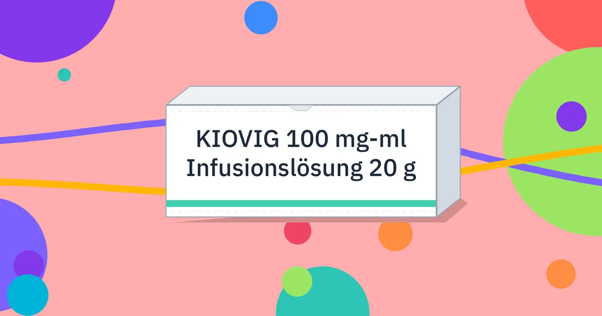 Symbolbild: Packung mit der Aufschrift KIOVIG 100 mg-ml Infusionslösung 20 g (PZN 11094889) – Verfügbarkeit und Bezug in Apotheken in Frankfurt am Main