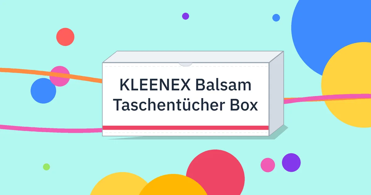 Symbolbild: Packung mit der Aufschrift KLEENEX Balsam Taschentücher Box (PZN 18062881) – Verfügbarkeit und Bezug in Apotheken in Frankfurt am Main