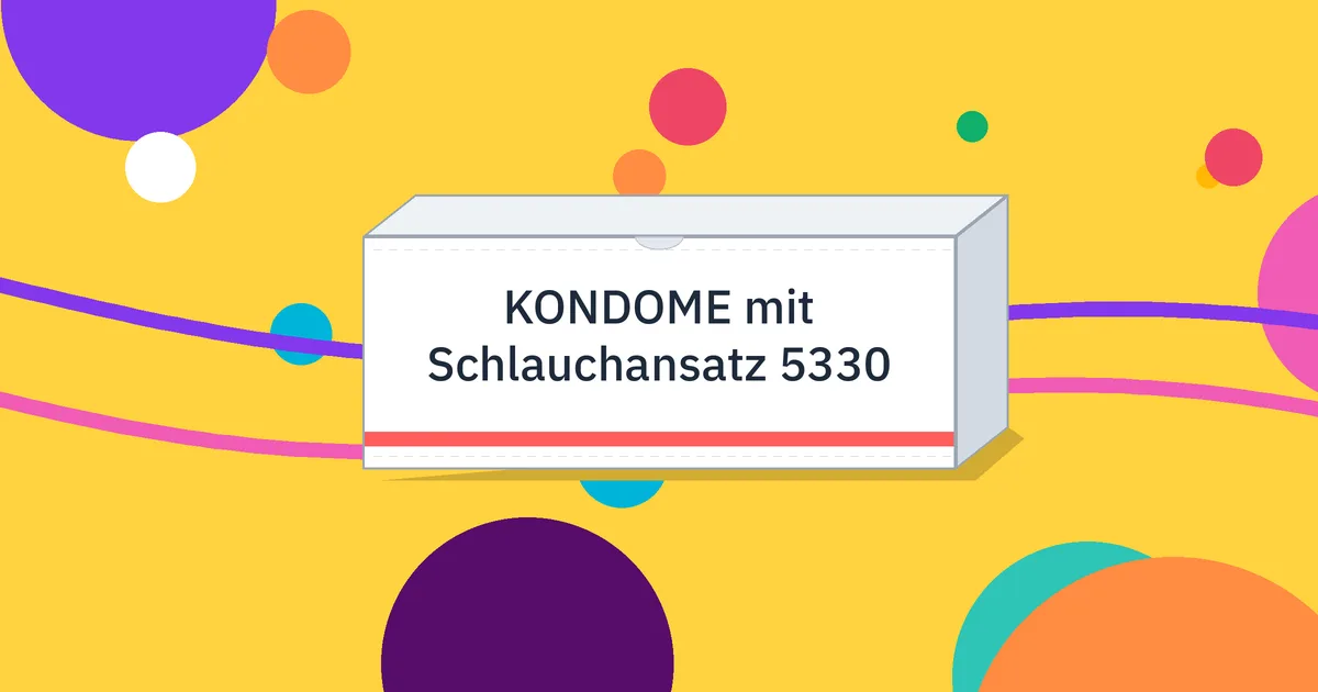 Symbolbild: Packung mit der Aufschrift KONDOME mit Schlauchansatz 5330 (PZN 00586425) – Verfügbarkeit und Bezug in Apotheken in Frankfurt am Main