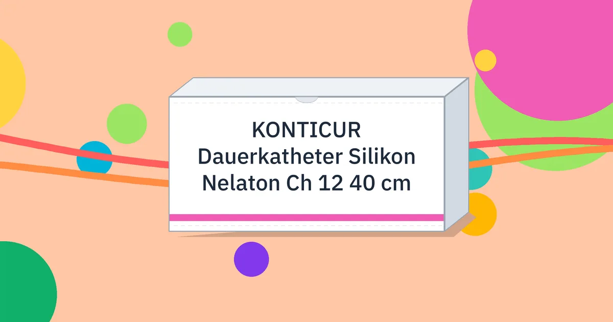 Symbolbild: Packung mit der Aufschrift KONTICUR Dauerkatheter Silikon Nelaton Ch 12 40 cm (PZN 12659454) – Verfügbarkeit und Bezug in Apotheken in Frankfurt am Main