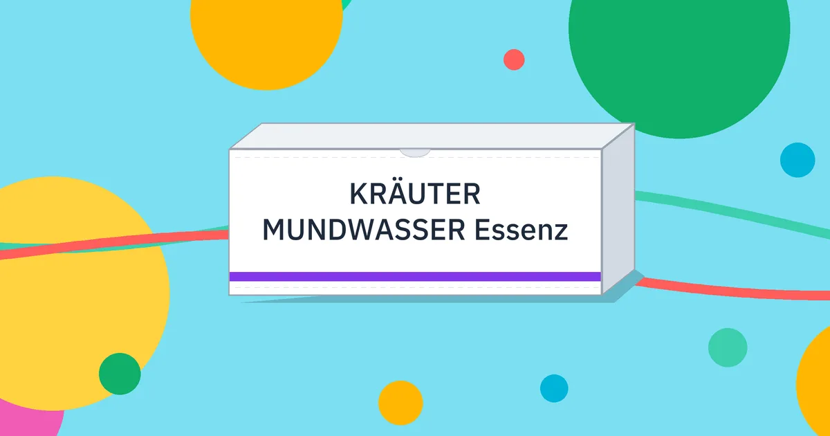 Symbolbild: Packung mit der Aufschrift KRÄUTER MUNDWASSER Essenz (PZN 14256140) – Verfügbarkeit und Bezug in Apotheken in Frankfurt am Main