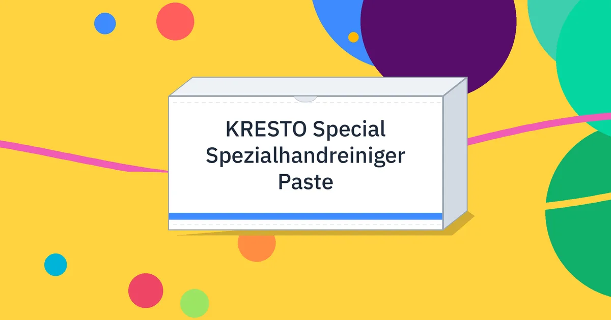 Symbolbild: Packung mit der Aufschrift KRESTO Special Spezialhandreiniger Paste (PZN 16749013) – Verfügbarkeit und Bezug in Apotheken in Frankfurt am Main