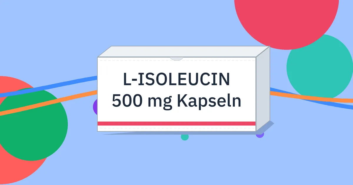 Symbolbild: Packung mit der Aufschrift L-ISOLEUCIN 500 mg Kapseln (PZN 01290572) – Verfügbarkeit und Bezug in Apotheken in Frankfurt am Main