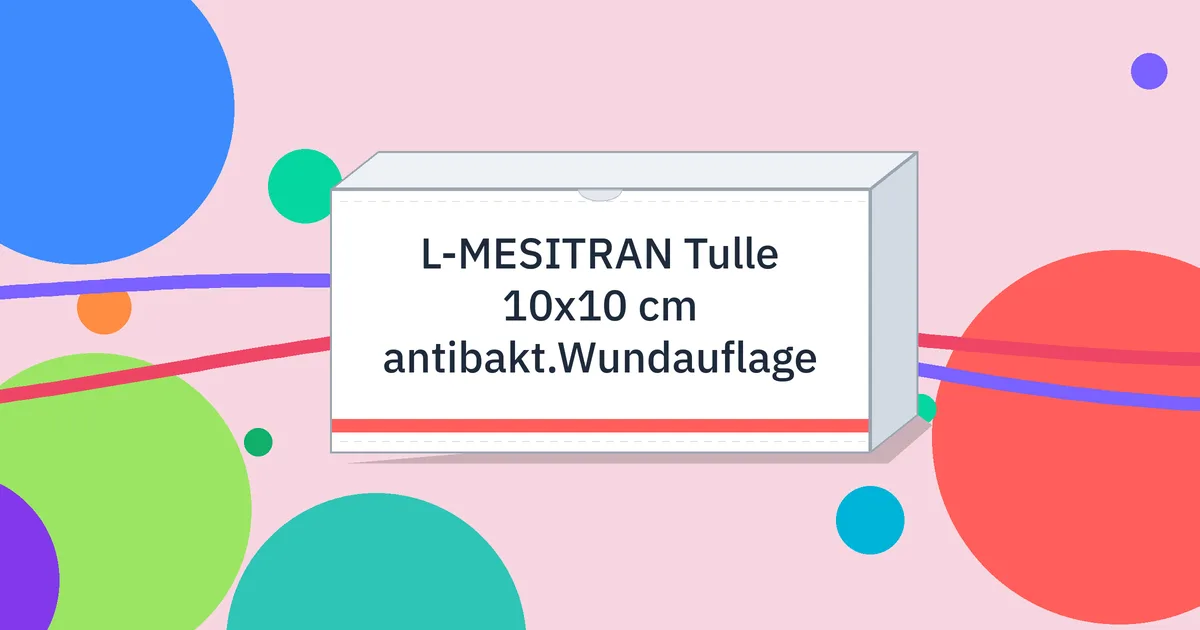 Symbolbild: Packung mit der Aufschrift L-MESITRAN Tulle 10x10 cm antibakt.Wundauflage (PZN 13157648) – Verfügbarkeit und Bezug in Apotheken in Frankfurt am Main