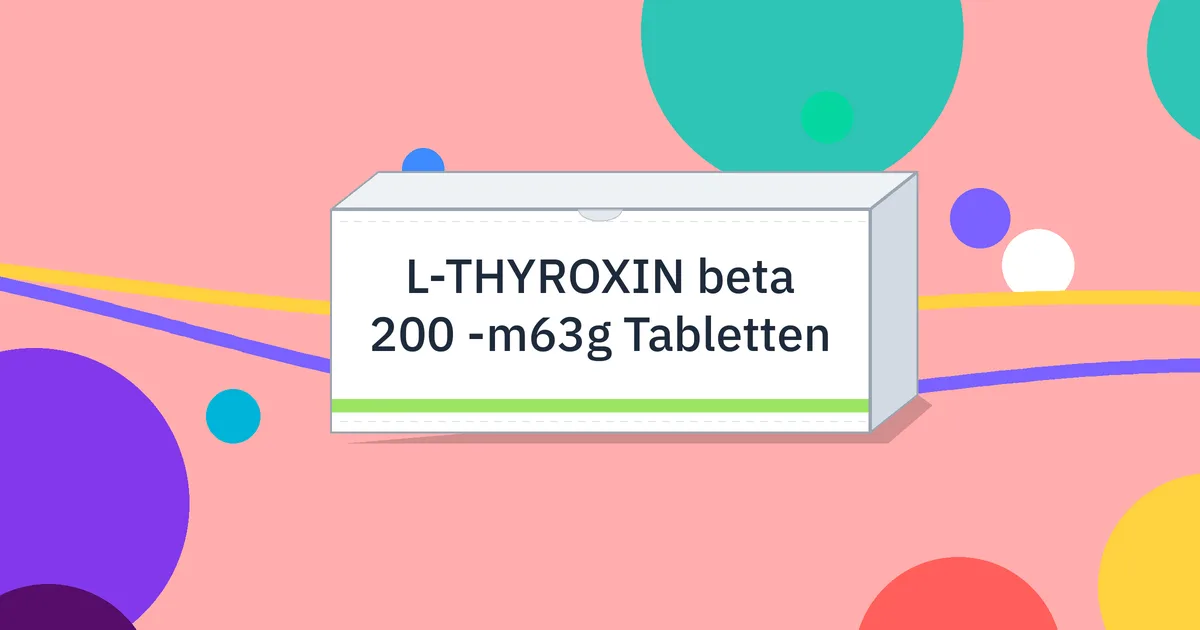 Symbolbild: Packung mit der Aufschrift L-THYROXIN beta 200 -m63g Tabletten (PZN 03040885) – Verfügbarkeit und Bezug in Apotheken in Frankfurt am Main