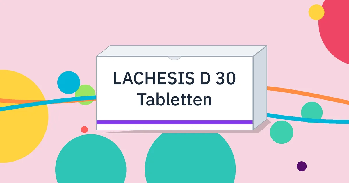 Symbolbild: Packung mit der Aufschrift LACHESIS D 30 Tabletten (PZN 02102897) – Verfügbarkeit und Bezug in Apotheken in Frankfurt am Main