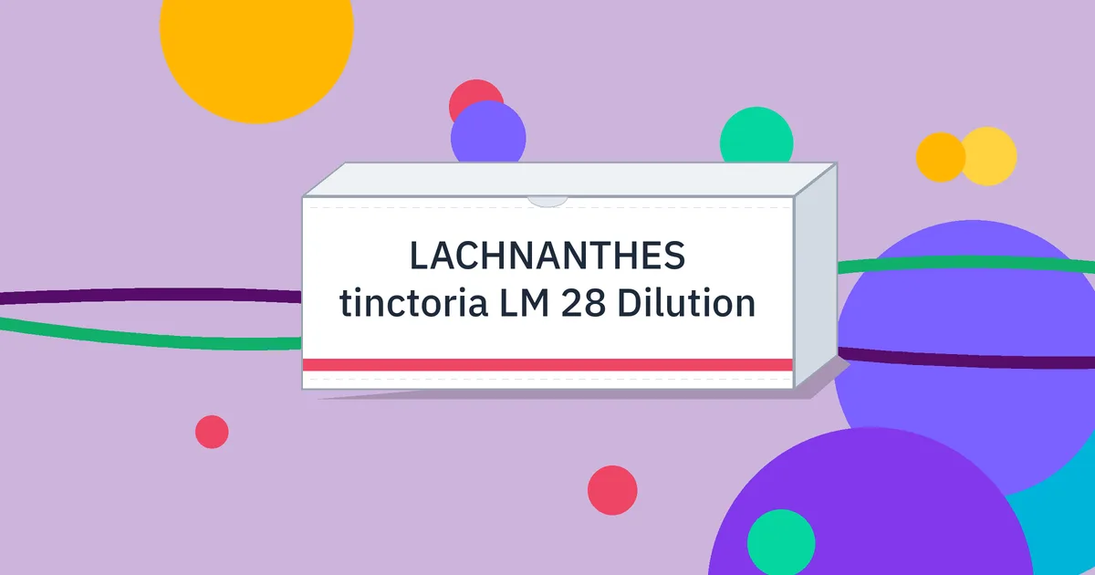 Symbolbild: Packung mit der Aufschrift LACHNANTHES tinctoria LM 28 Dilution (PZN 13520534) – Verfügbarkeit und Bezug in Apotheken in Frankfurt am Main