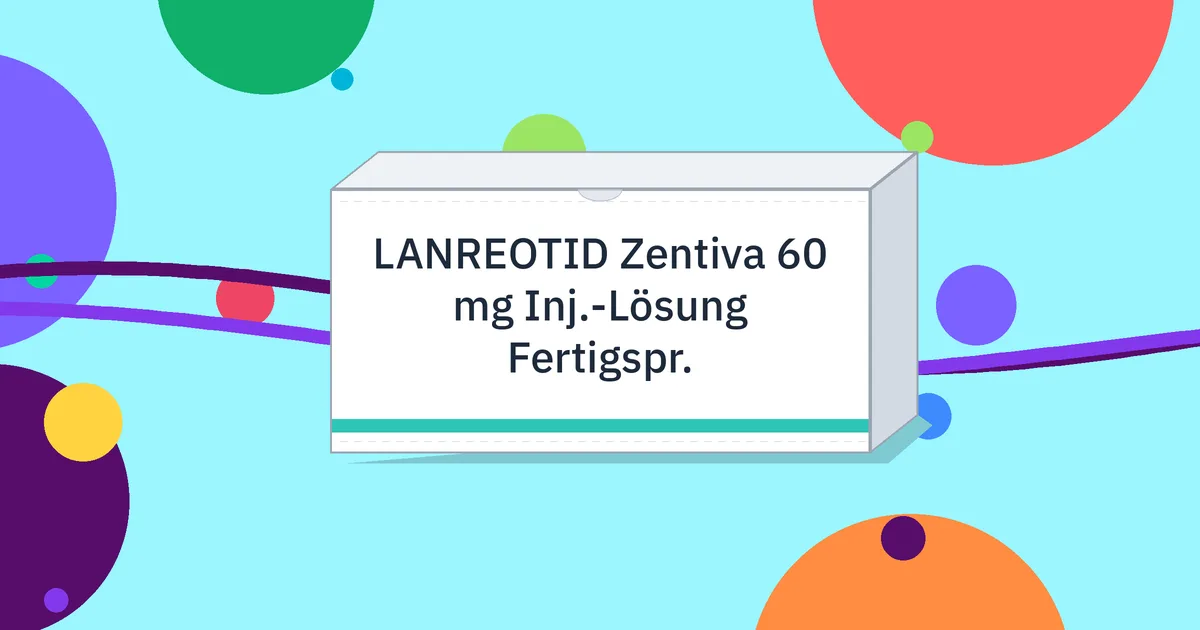 Symbolbild: Packung mit der Aufschrift LANREOTID Zentiva 60 mg Inj.-Lösung Fertigspr. (PZN 18755578) – Verfügbarkeit und Bezug in Apotheken in Frankfurt am Main