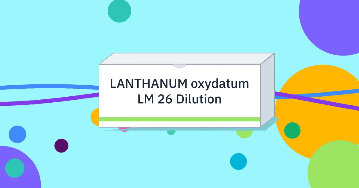Symbolbild: Packung mit der Aufschrift LANTHANUM oxydatum LM 26 Dilution (PZN 13522378) – Verfügbarkeit und Bezug in Apotheken in Frankfurt am Main