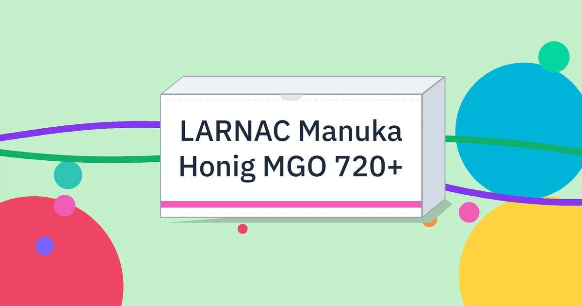 Symbolbild: Packung mit der Aufschrift LARNAC Manuka Honig MGO 720+ (PZN 20865920) – Verfügbarkeit und Bezug in Apotheken in Frankfurt am Main