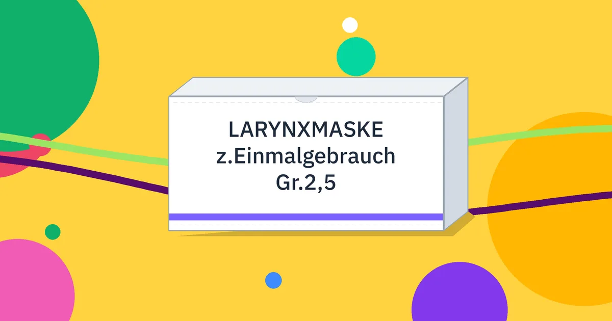 Symbolbild: Packung mit der Aufschrift LARYNXMASKE z.Einmalgebrauch Gr.2,5 (PZN 15740369) – Verfügbarkeit und Bezug in Apotheken in Frankfurt am Main