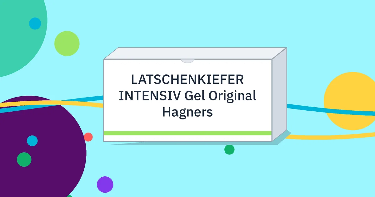Symbolbild: Packung mit der Aufschrift LATSCHENKIEFER INTENSIV Gel Original Hagners (PZN 15422586) – Verfügbarkeit und Bezug in Apotheken in Frankfurt am Main